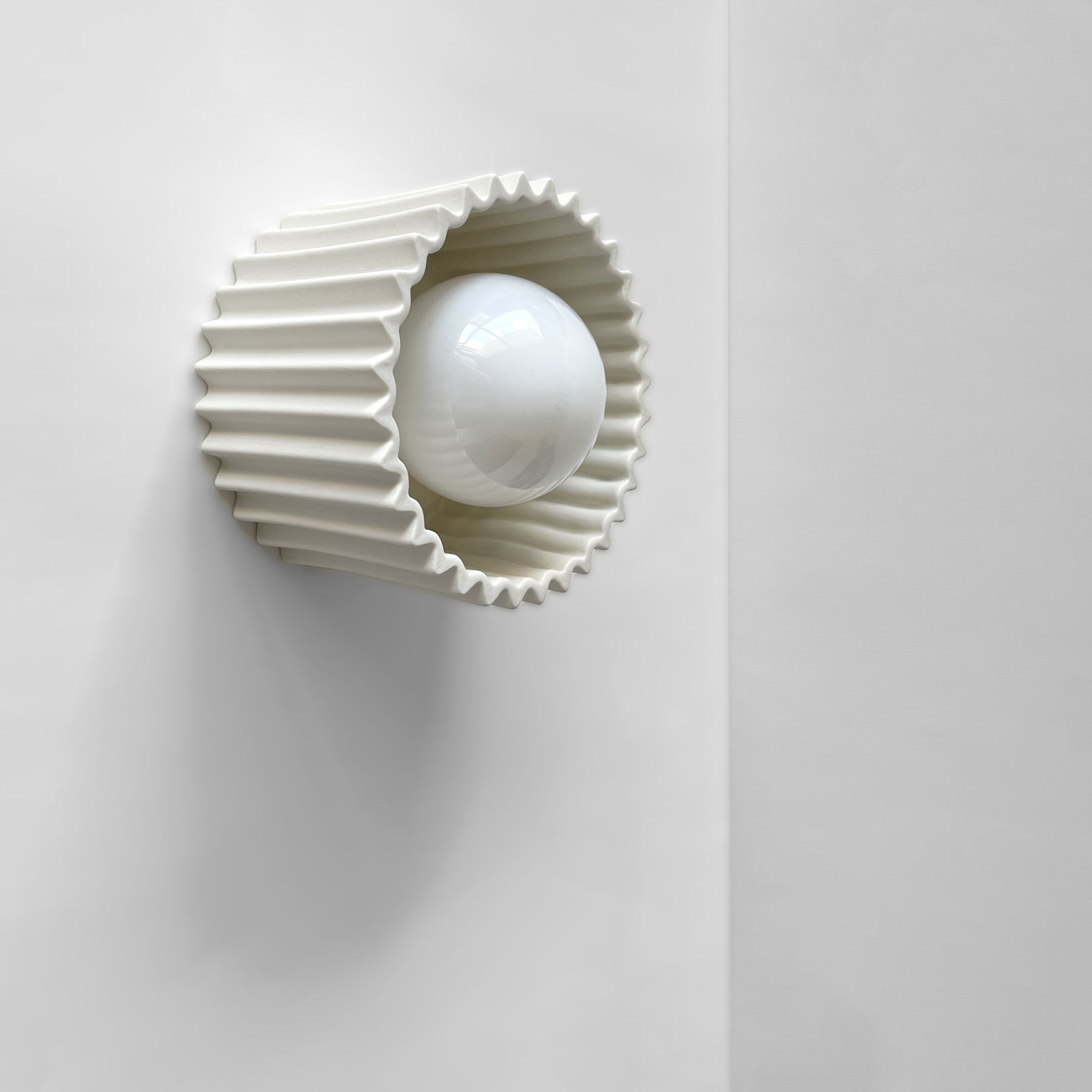 Syracuse Wall Sconce | Small Pleated Light Fixture | Bone White ...